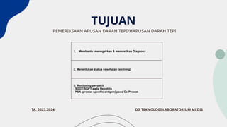 PEMERIKSAAN DARAH TEPI menggunakan apusan darah | PPTX