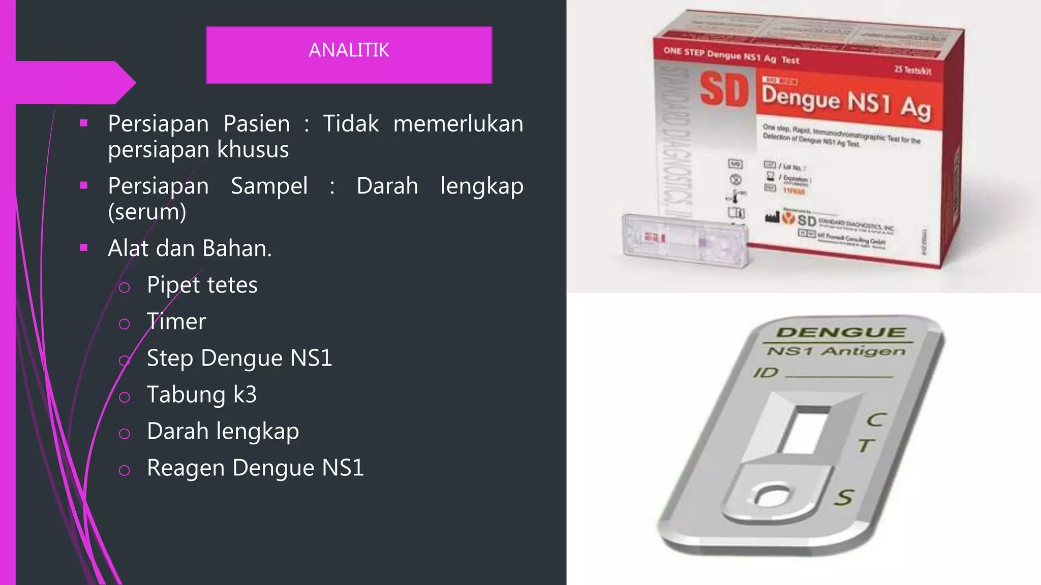 Pemeriksaan demam berdarah dengue (ns1) | PPTX