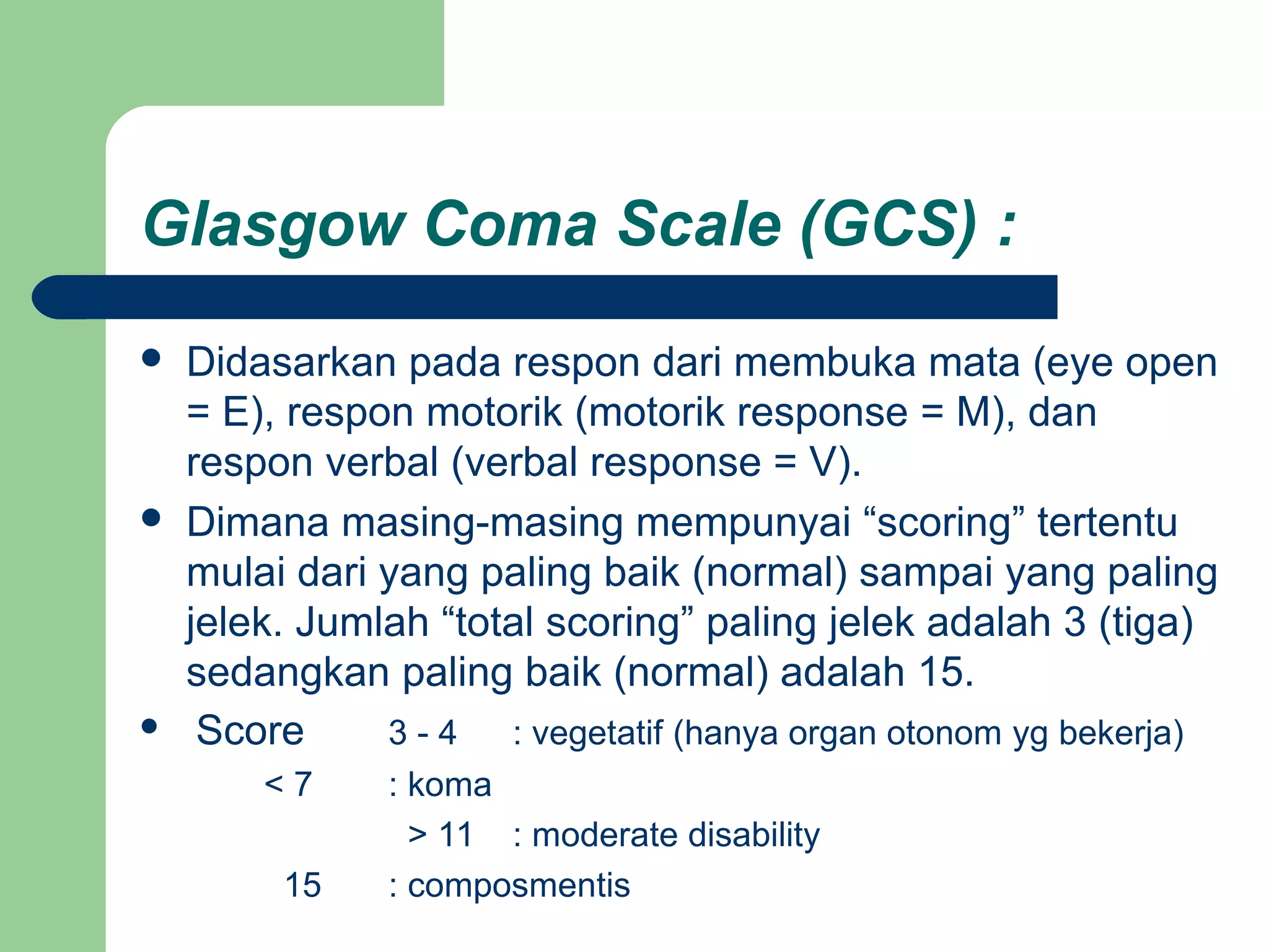 Pemeriksaan fisik gangguan sistem persarafan | PDF