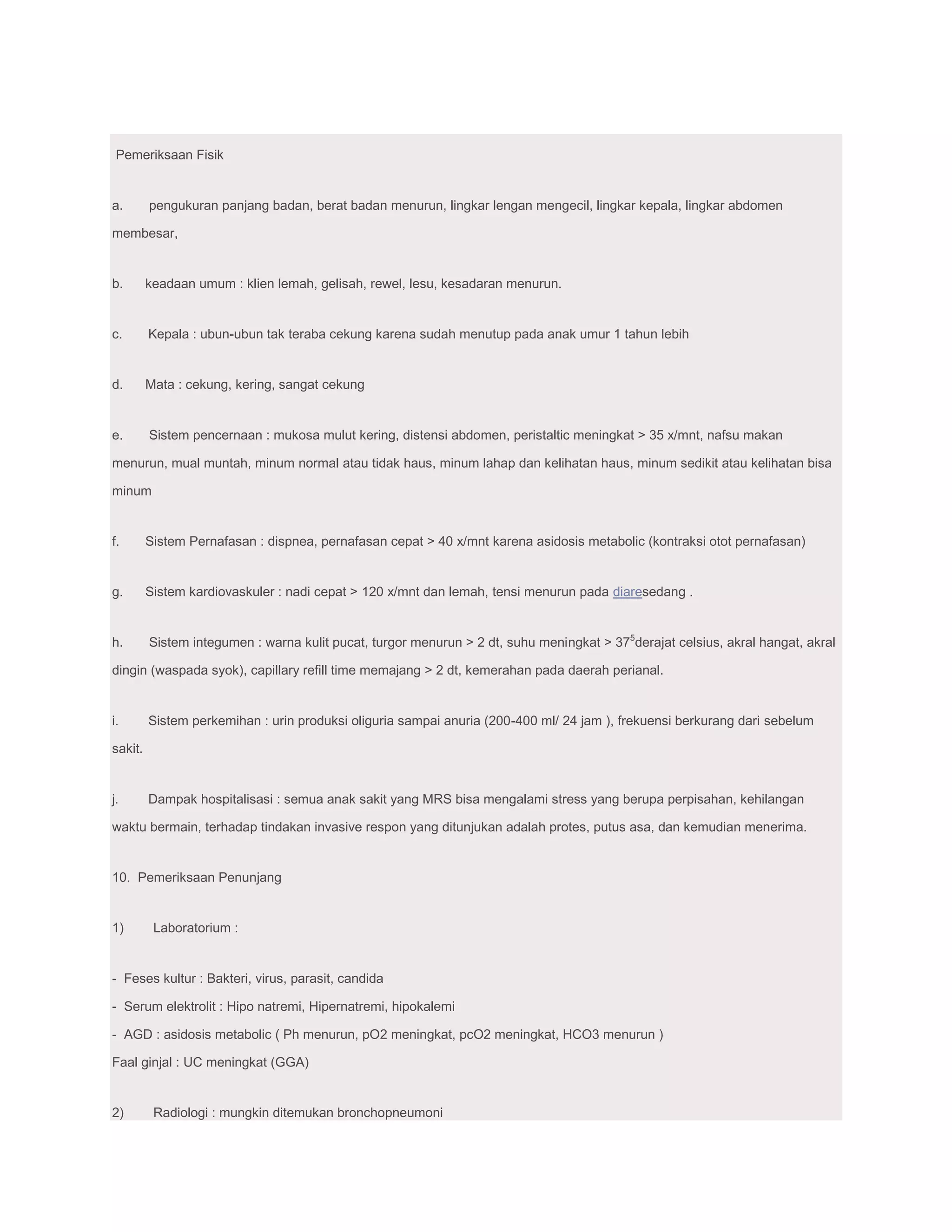 Pemeriksaan fisikpada diare | DOCX