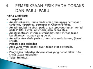 Pemeriksaan fisik pada toraks dan paru paru | PPTX