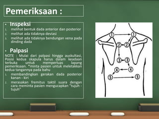 Pemeriksaan fisik thorax, pulmonalis, jantung | PPTX