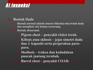 PEMERIKSAAN FIZIKAL SISTEM SALURAN PERNAFASAN | PPT