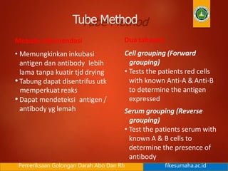 Pemeriksaan Golongan Darah ABO dan Rh | PPTX