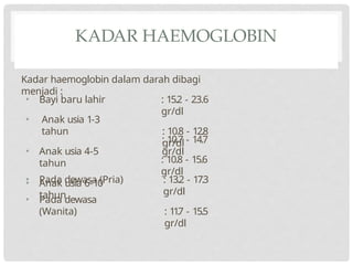 Pemeriksaan HB dengan menggunakanMetode HB Sahli | PPTX