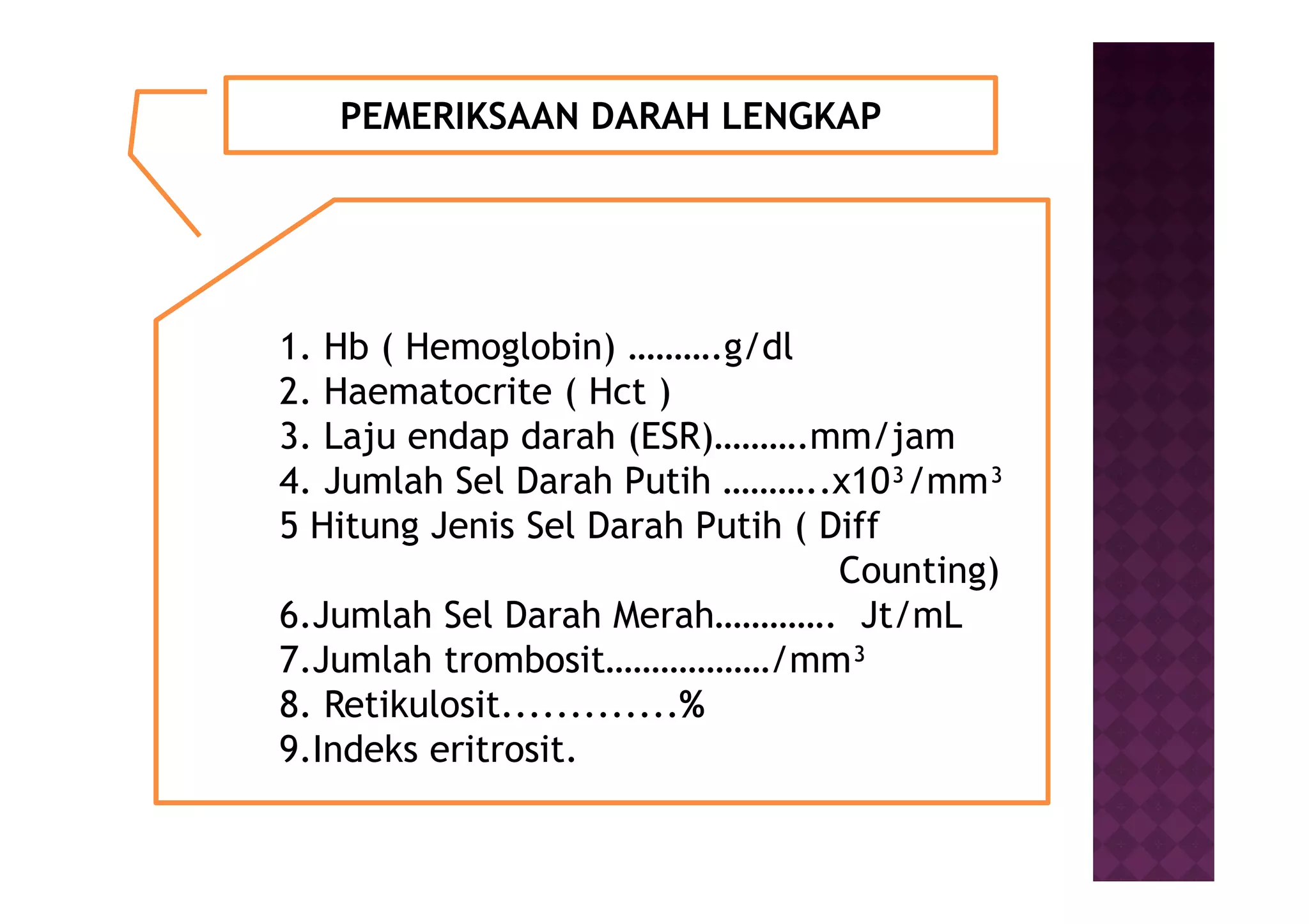 Pemeriksaan hematologi (darah rutin) | PDF