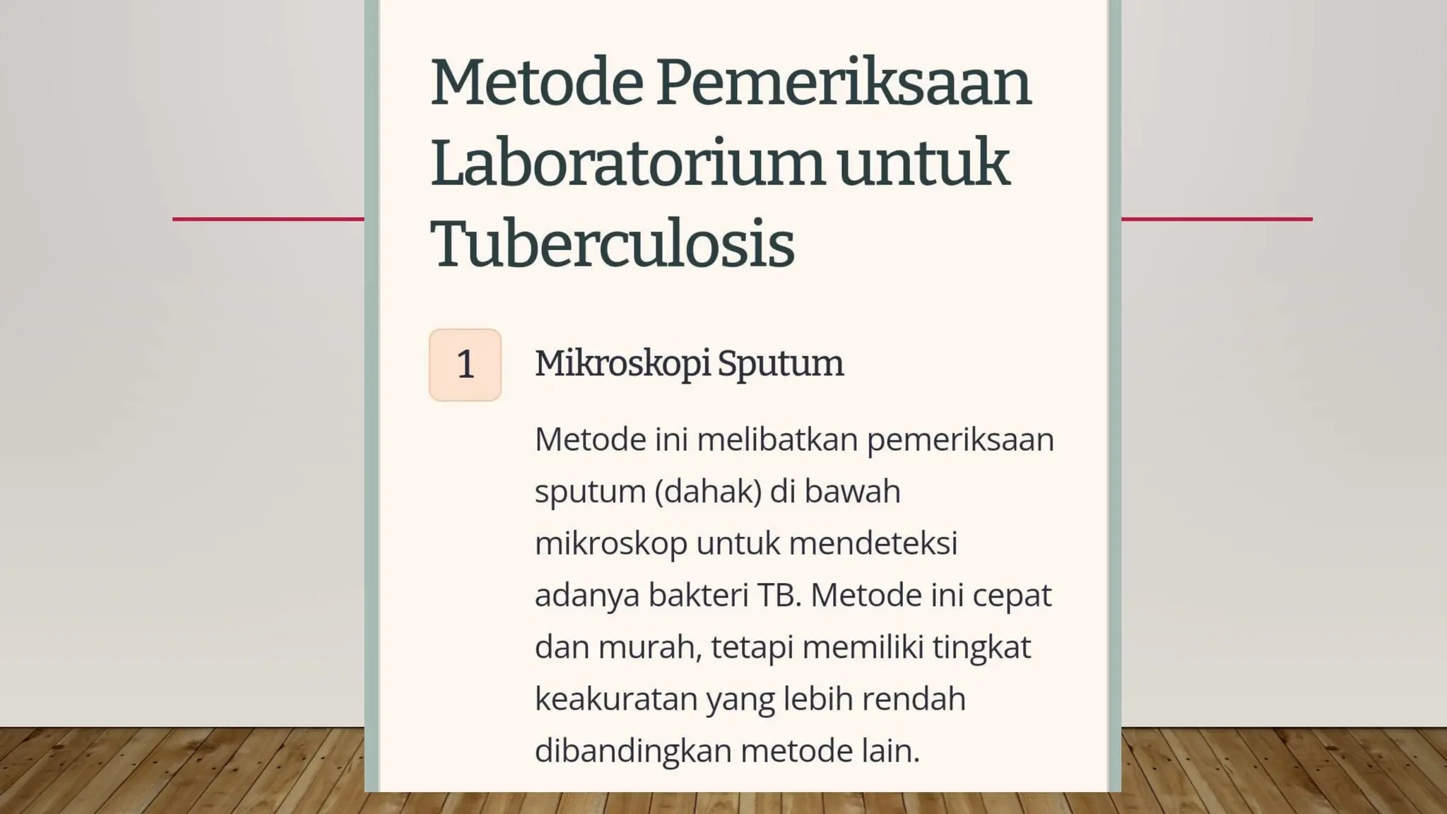 Pemeriksaan Laboratorium untuk Diagnosa Tuberculosis (TBC.pptx