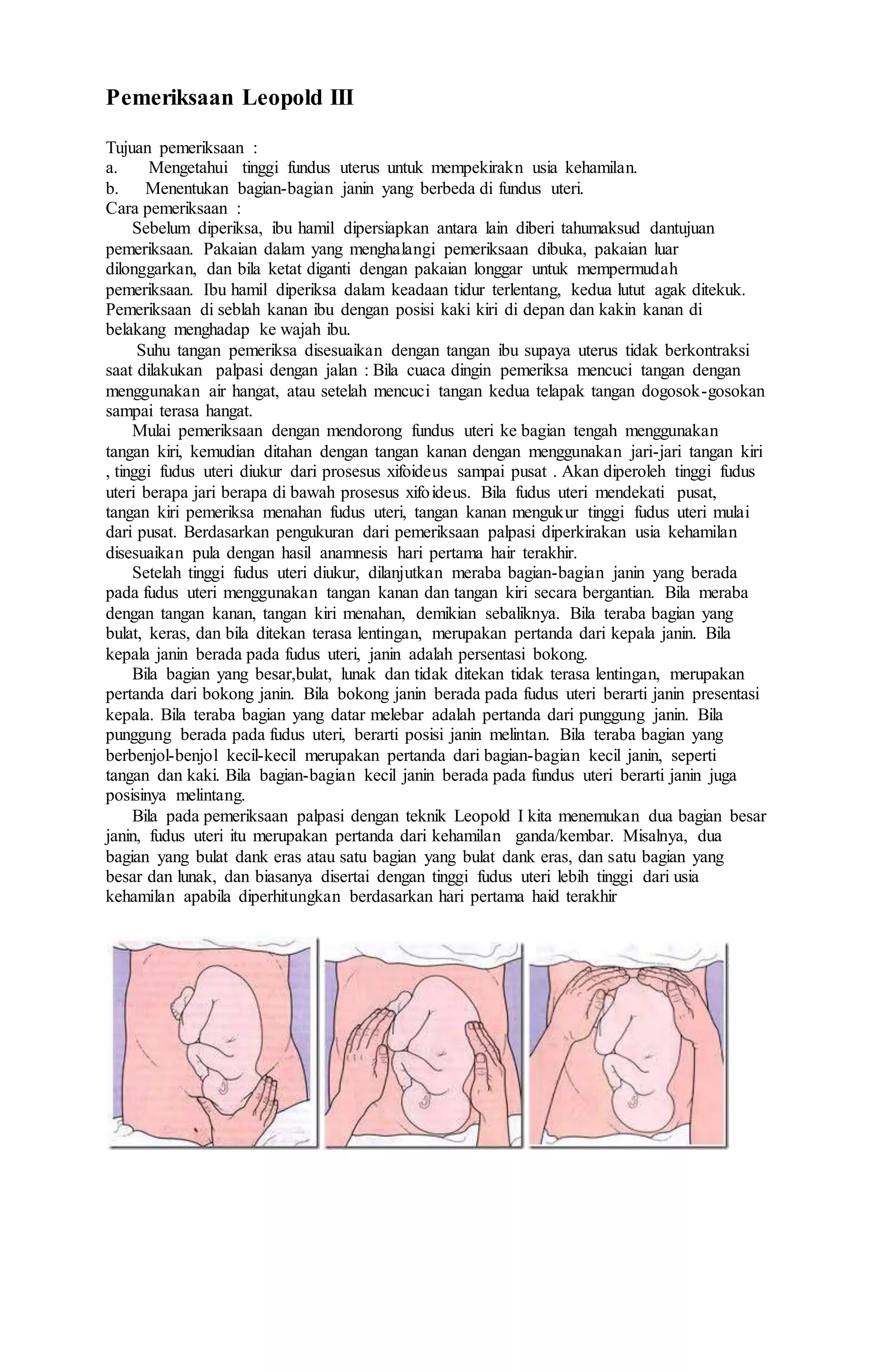 Pemeriksaan leopold iii | DOCX