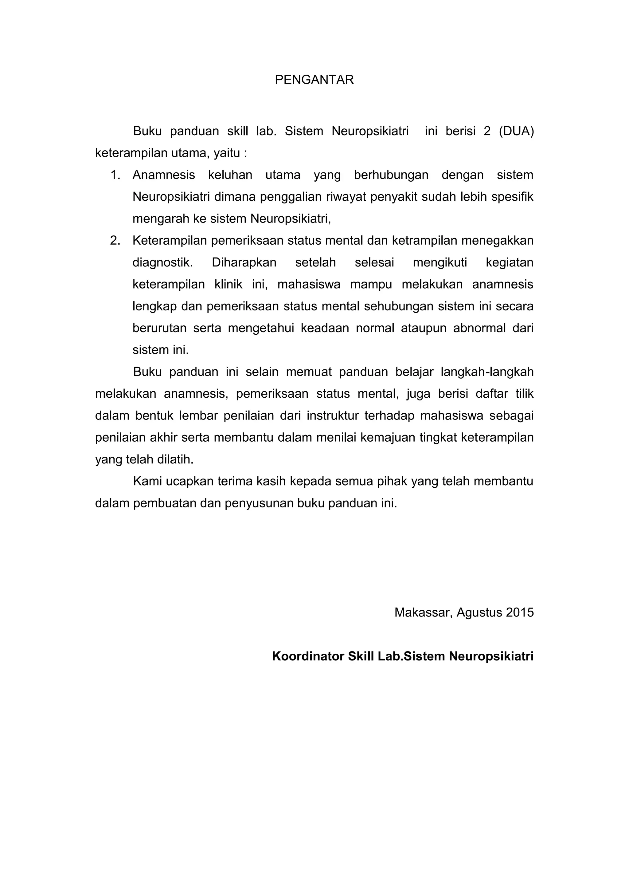 Pemeriksaan status mental | PDF