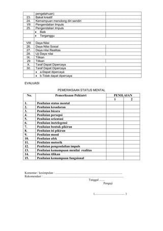 Pemeriksaan status mental | PDF