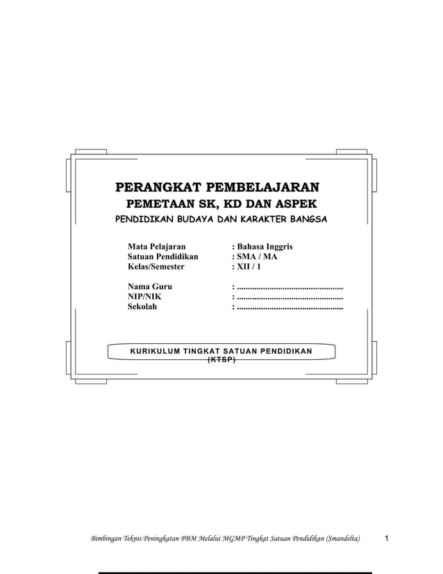 Pemetaan sk-kd-bhs-inggris-kelas-xii-semester-1 | PDF