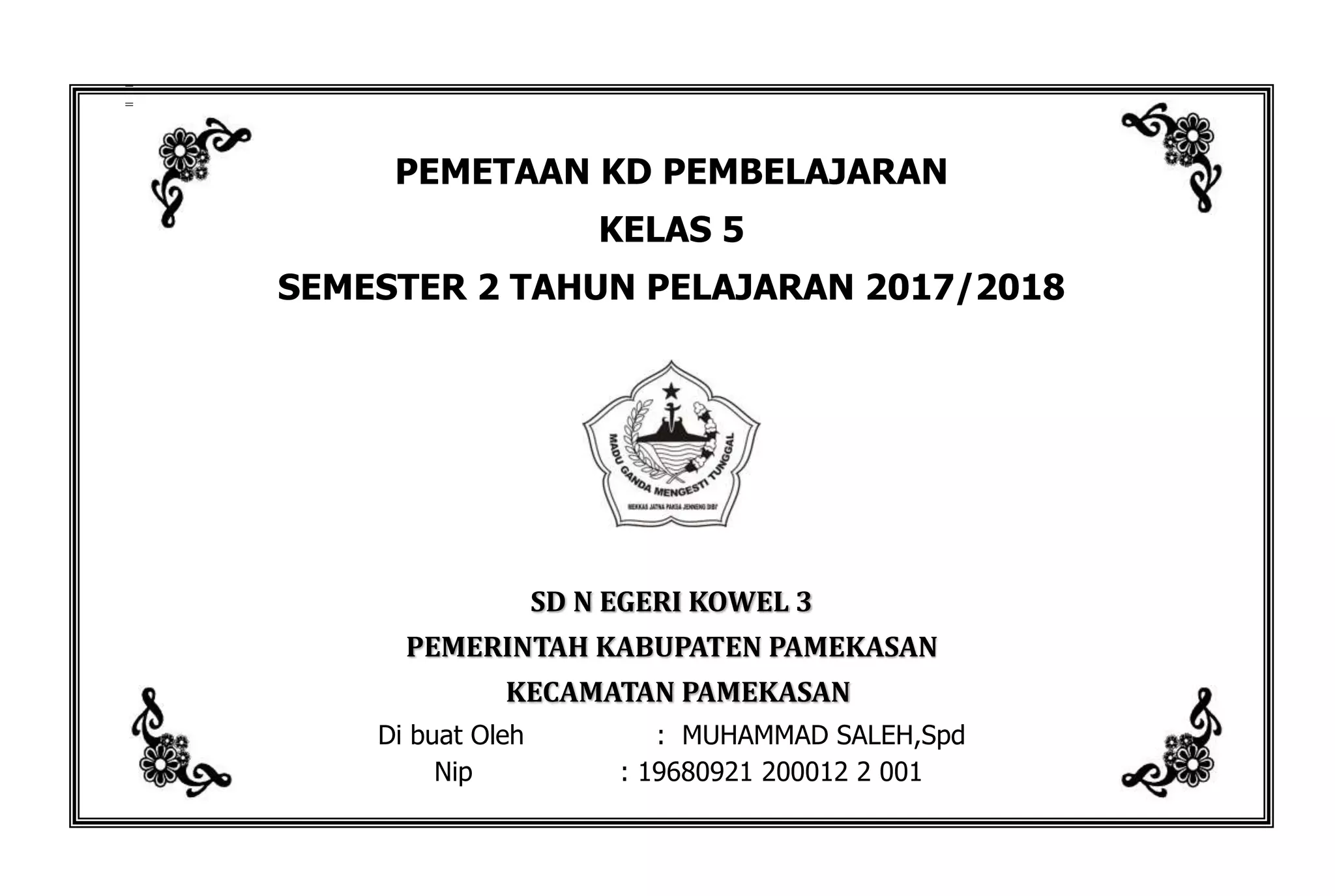 PEMETAAN KD KELAS SEMESTER 2.docx