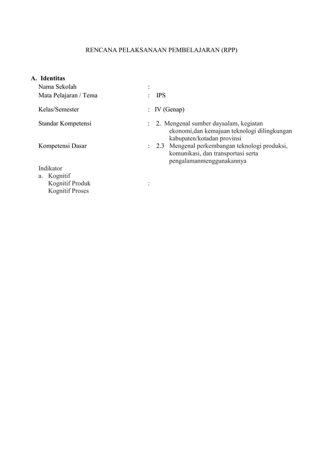 Pemetaan,silabus,r pp ips kelas iv | DOCX