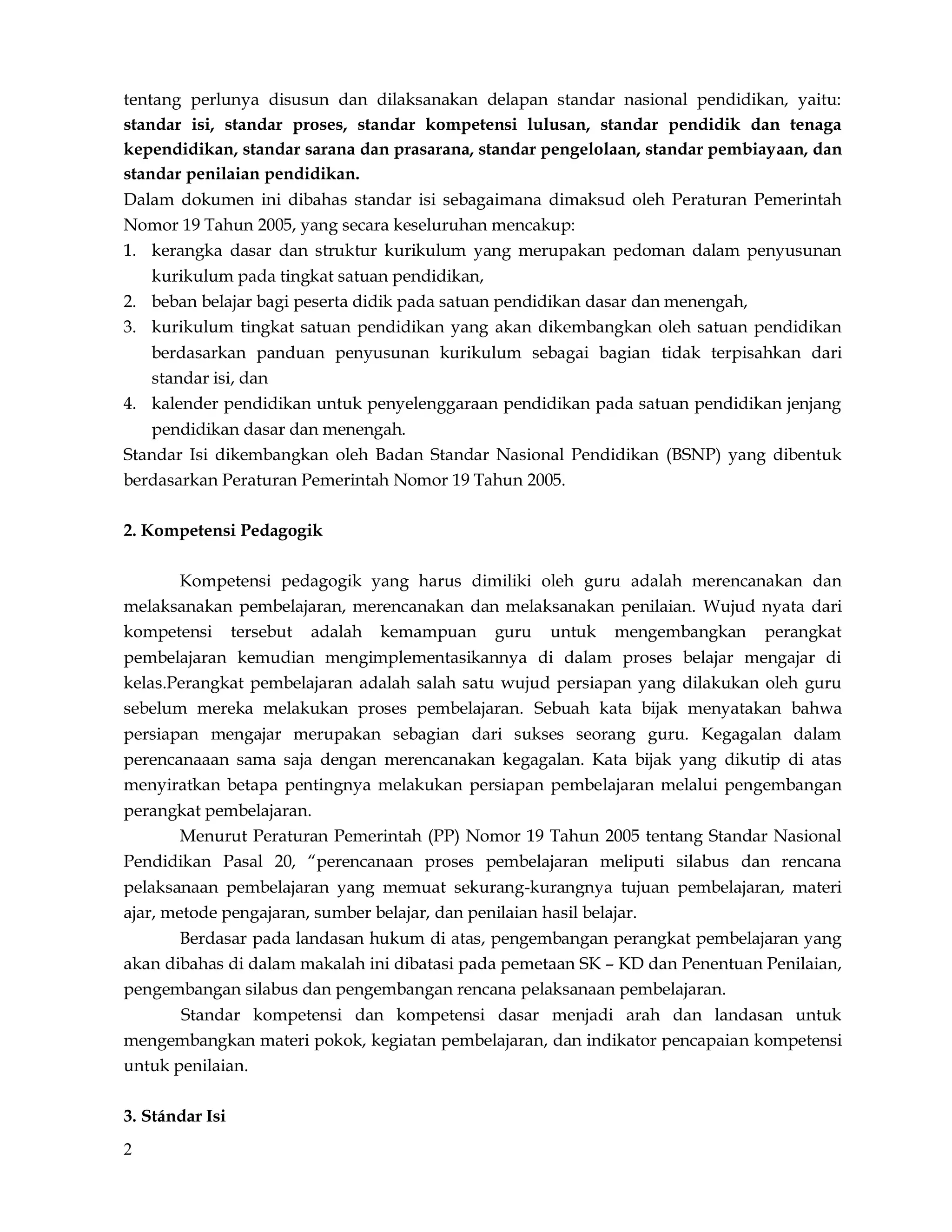 Handout | Pemetaan sk kd | PDF