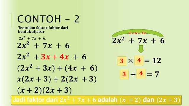 Pemfaktoran bentuk aljabar