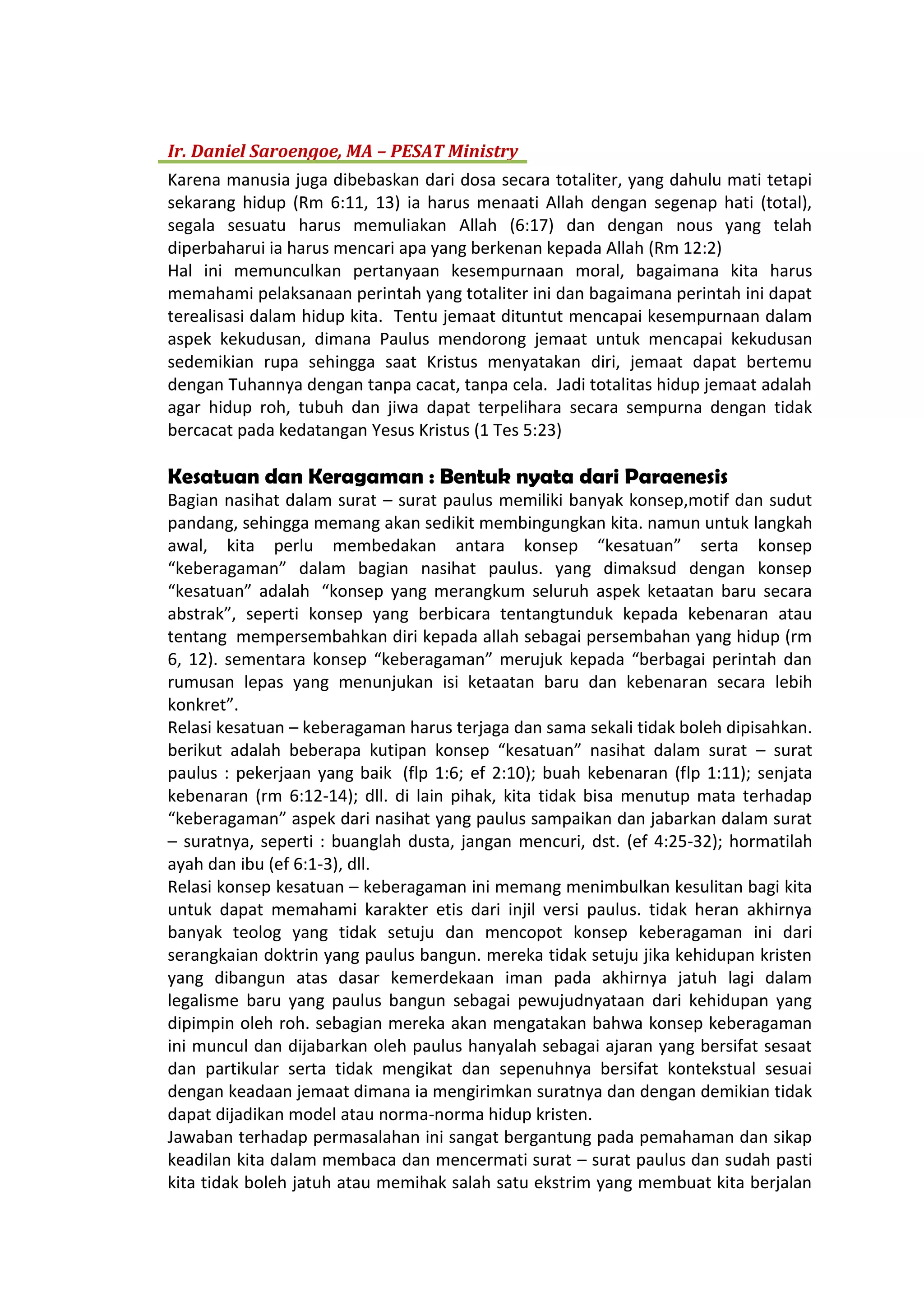 Pemikiran dan pandangan Teologi Paulus | PDF