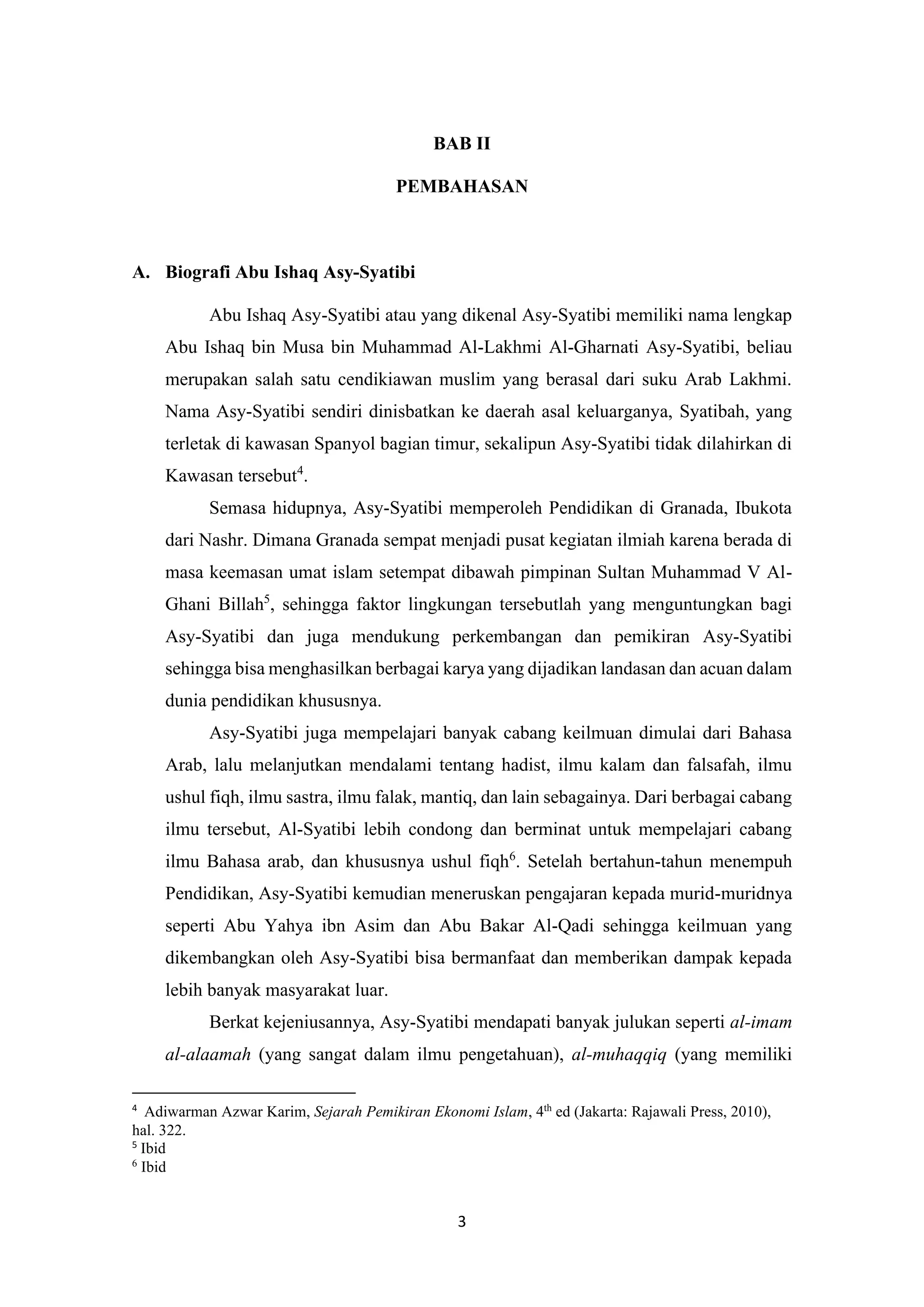 Pemikiran Ekonomi Islam Abu Ishaq Asy Syatibi | PDF