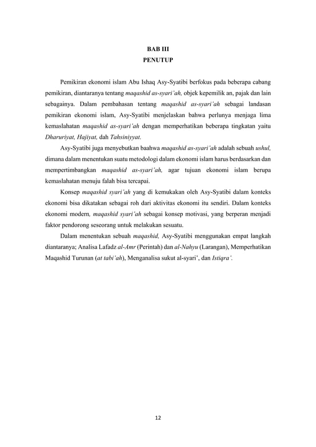 Pemikiran Ekonomi Islam Abu Ishaq Asy Syatibi | PDF