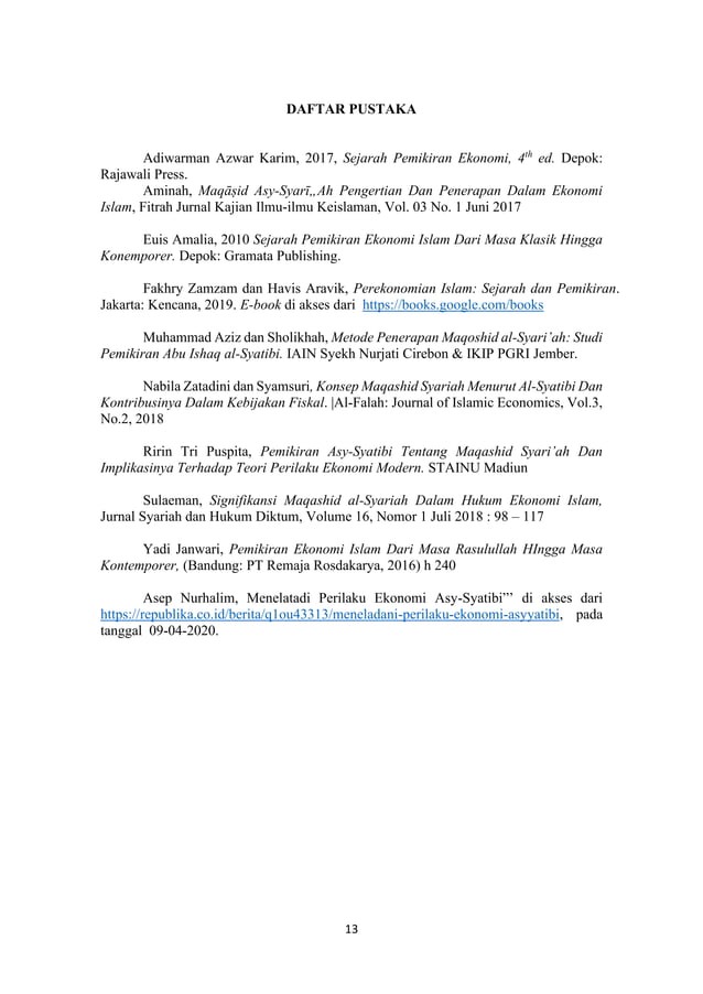 Pemikiran Ekonomi Islam Abu Ishaq Asy Syatibi | PDF