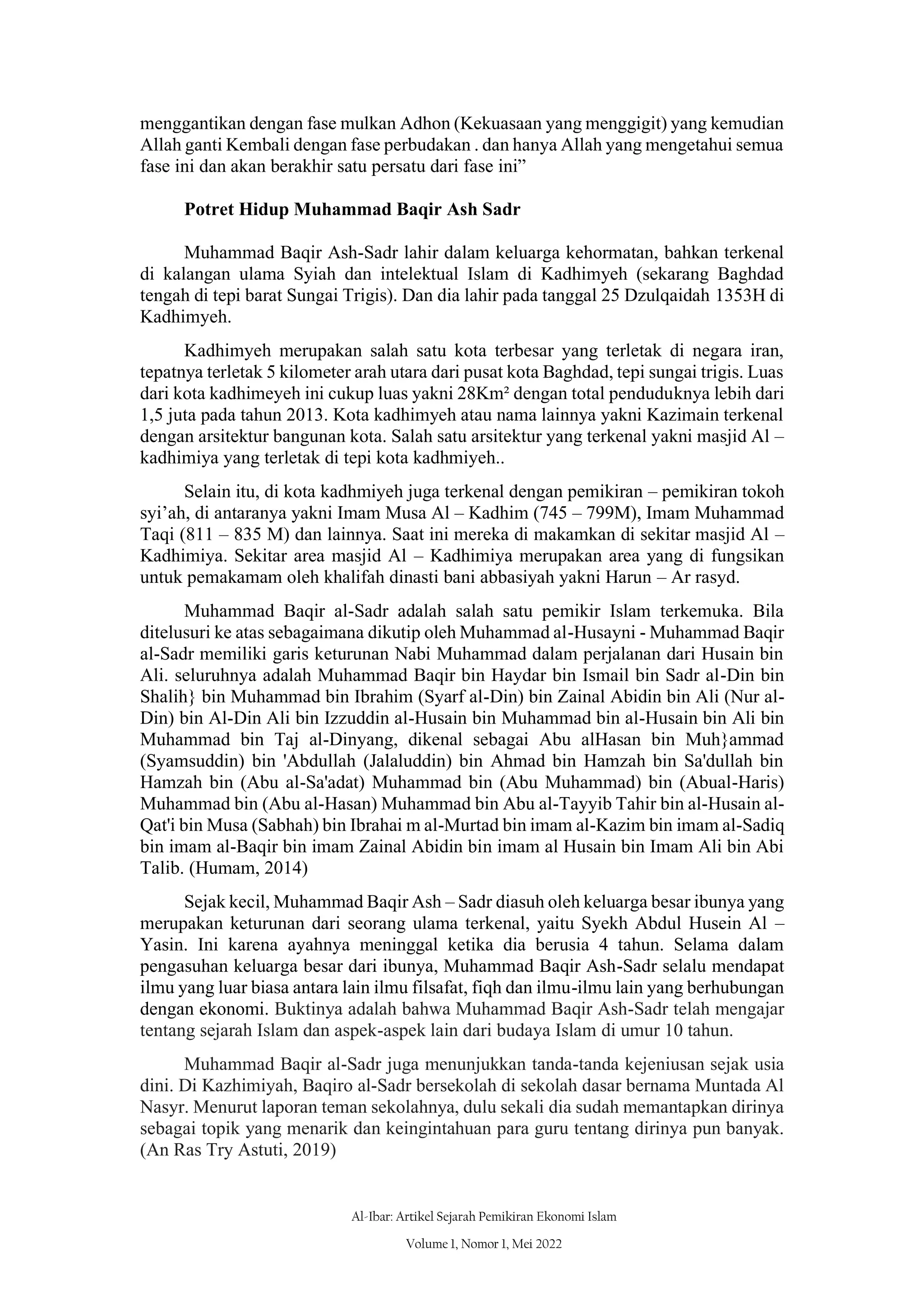 Pemikiran Ekonomi Islam Muhammad Baqir Ash – Sadr & Implementasi Di Zaman Sekarang..pdf