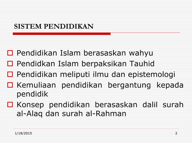 Pemikiran Islam Dalam Pendidikan | PPT