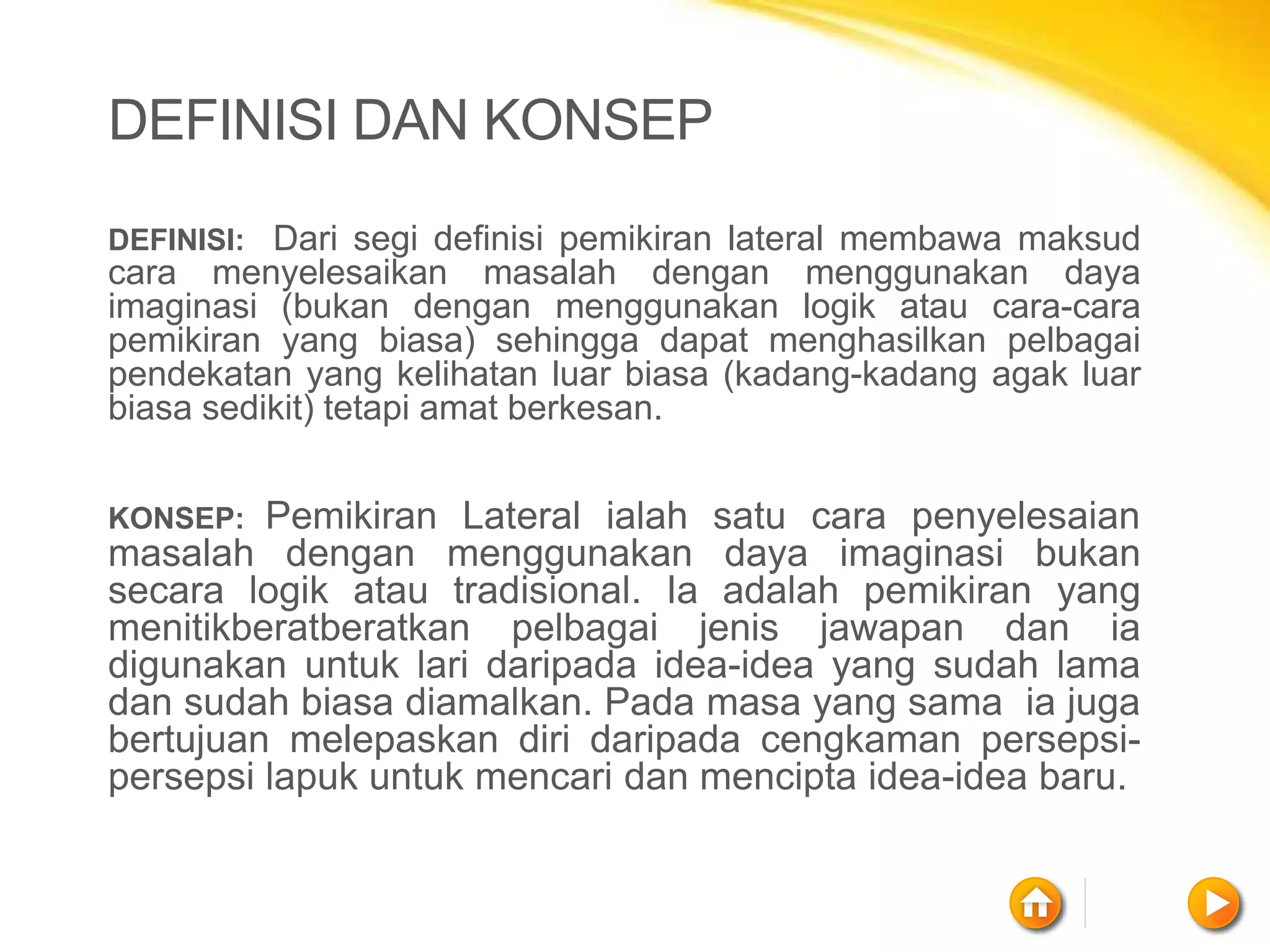 Pemikiran lateral de bono | PPTX