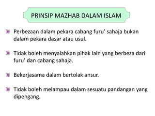 Pemikiran mazhab dalam islam | PPT