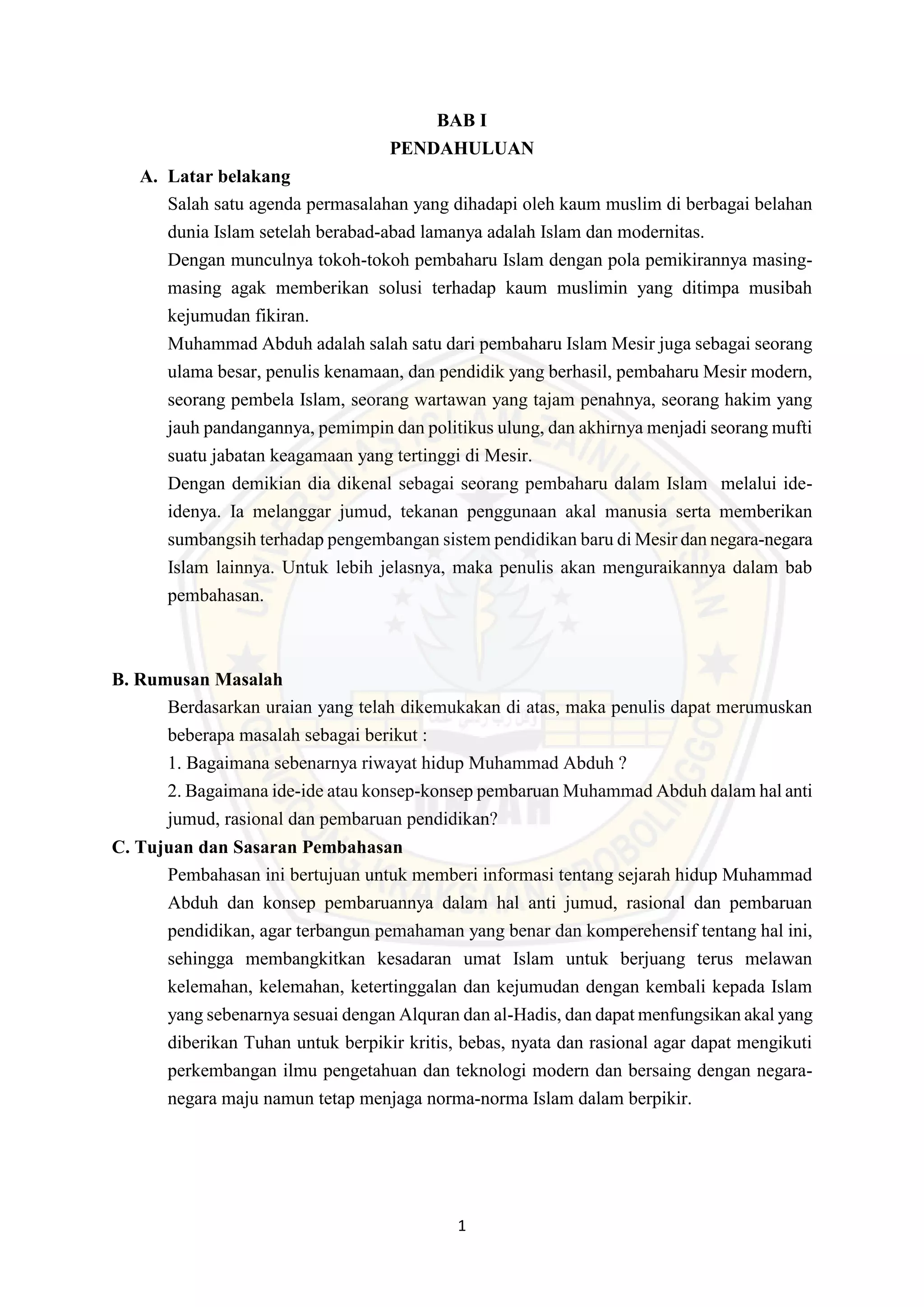 Pemikiran Modern dalam Islam 2 Muhammad 'Abduh (Anti Jumud, Rasional dan Pembaruan Pendidikan).pdf