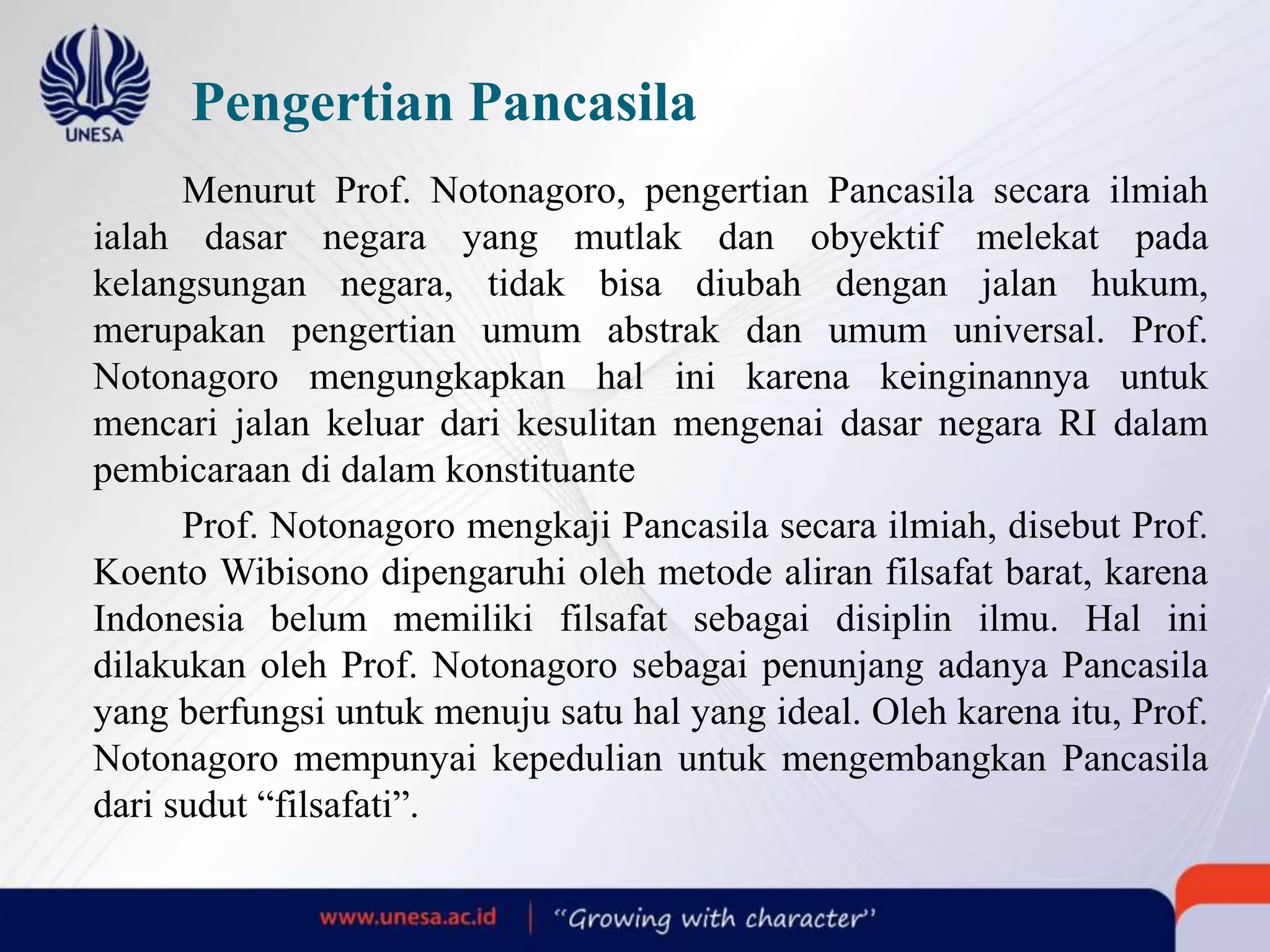 Pemikiran pancasila menurut tokoh notonagoro pend.pancasila naufal ...