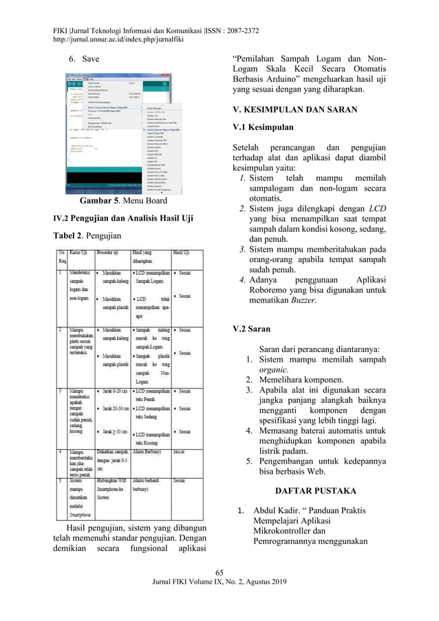 PEMILAHAN JENIS SAMPAH LOGAM DAN NON-LOGAM SKALA KECIL SECARA OTOMATIS ...