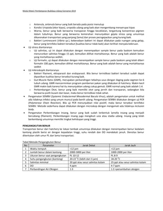 PEMILIHAN DAN PENEBARAN BENUR - BUDIDAYA UDANG VANNAMEI | PDF