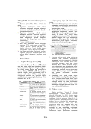 SISTEM PENUNJANG KEPUTUSAN PEMILIHAN PERANGKAT PEMROSESAN DATA MENGGUNAKAN METODE AHP DAN MCDM | PDF