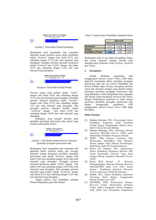 SISTEM PENUNJANG KEPUTUSAN PEMILIHAN PERANGKAT PEMROSESAN DATA MENGGUNAKAN METODE AHP DAN MCDM | PDF