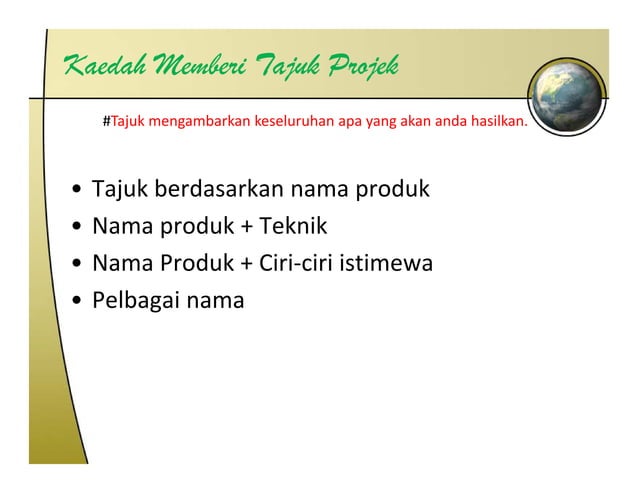 Pemilihan Tajuk Projek | PDF