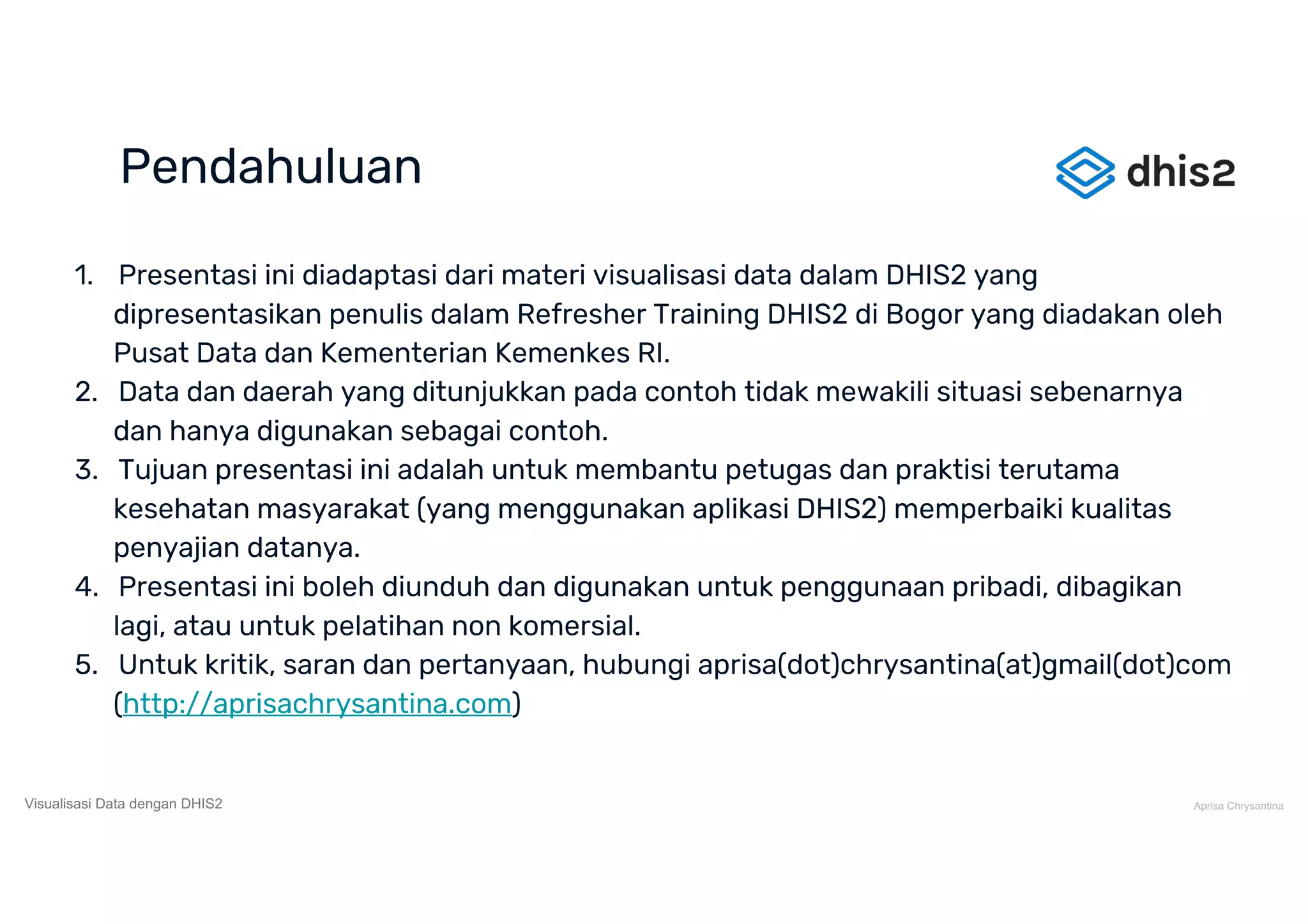 Pemilihan Visualisasi Data Menggunakan DHIS2 | PDF