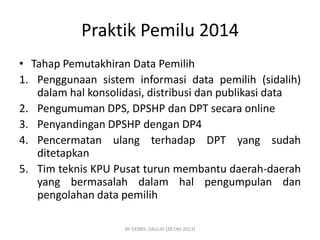 Pemilu 2014 dan masa depan demokrasi | PPTX