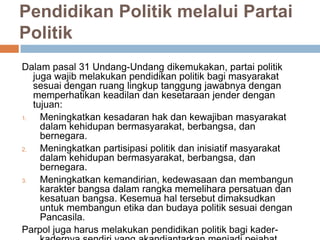 Pemilu sebagai sarana pendidikan politik guna mewujudkan persatuan | PPTX