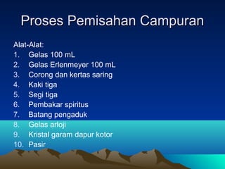 Pemisahan campuran (kristalisasi) | PPT