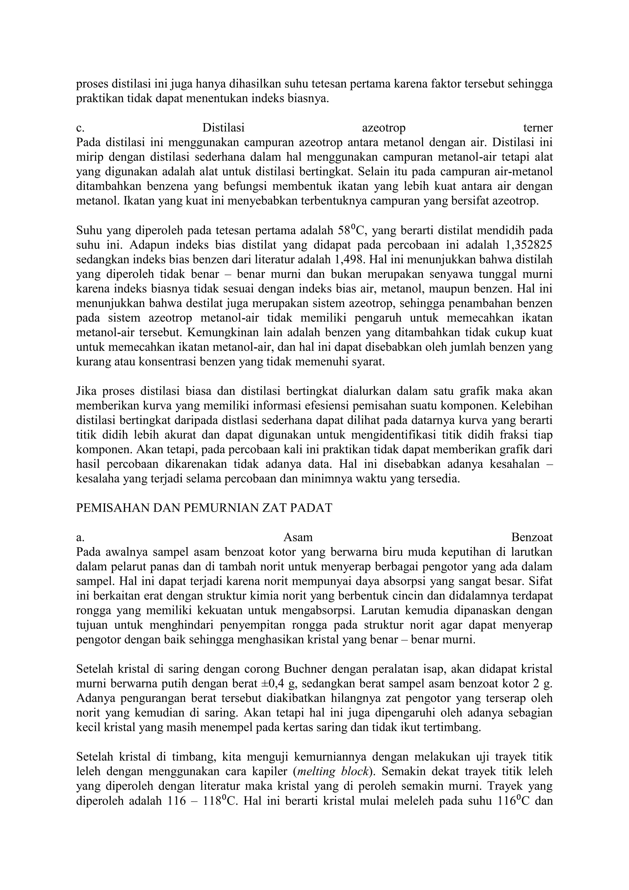 Pemisahan dan pemurnian zat cair | DOCX