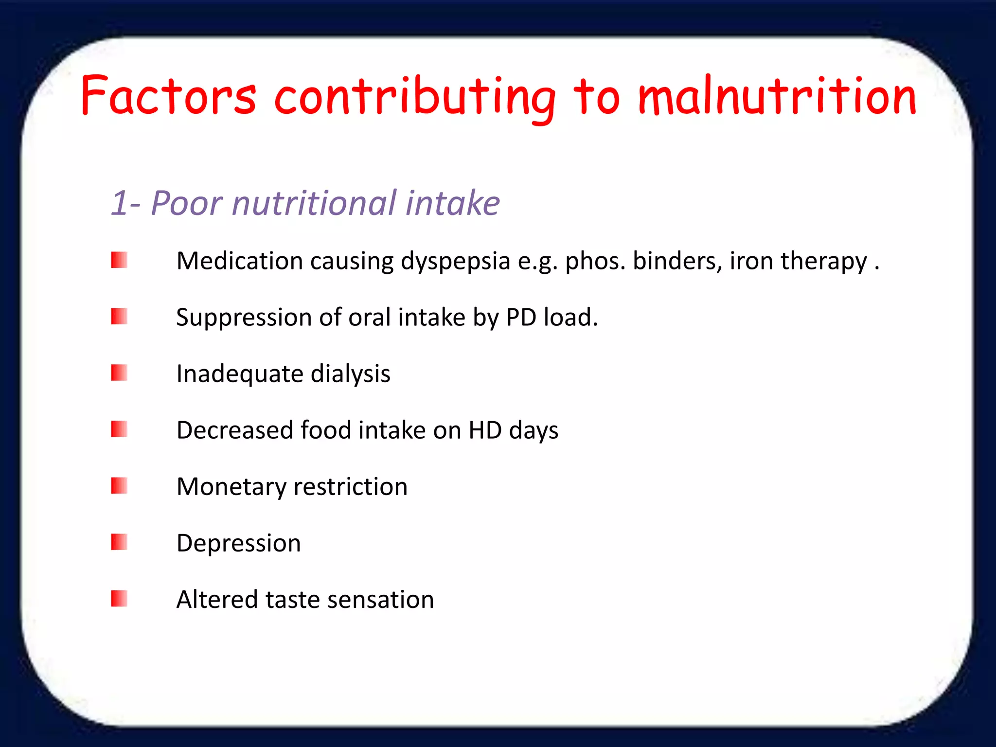 Protein energy malnutrition in CKD | PPTX