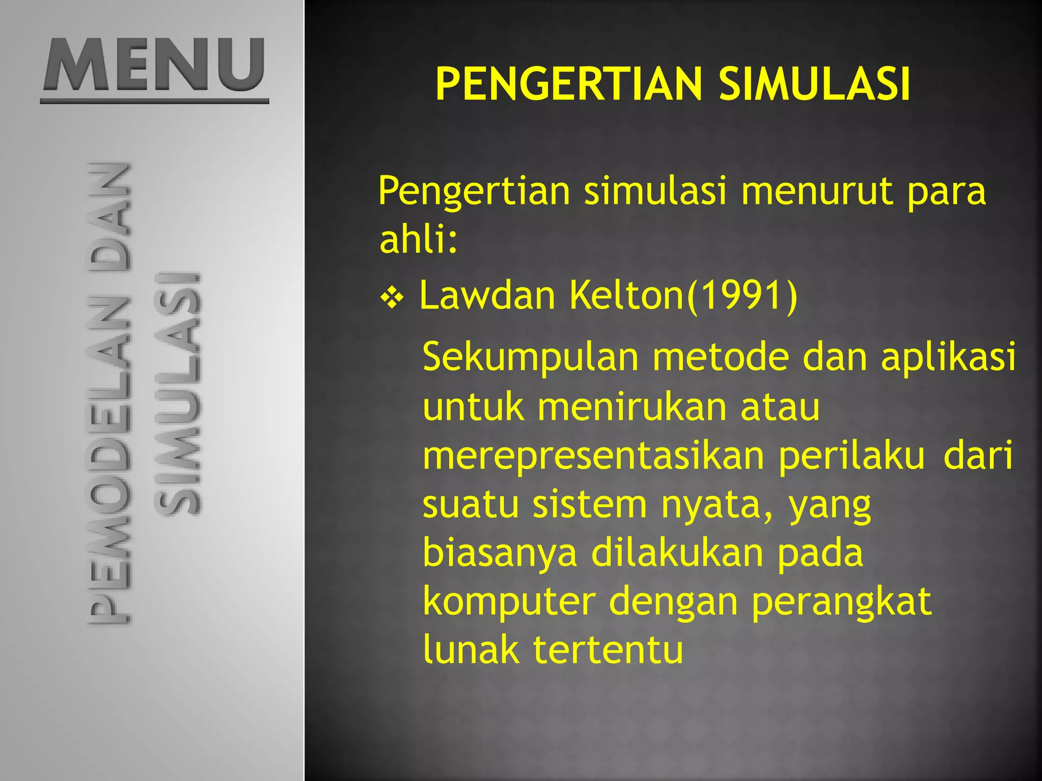 Pemodelan dan simulasi | PPTX