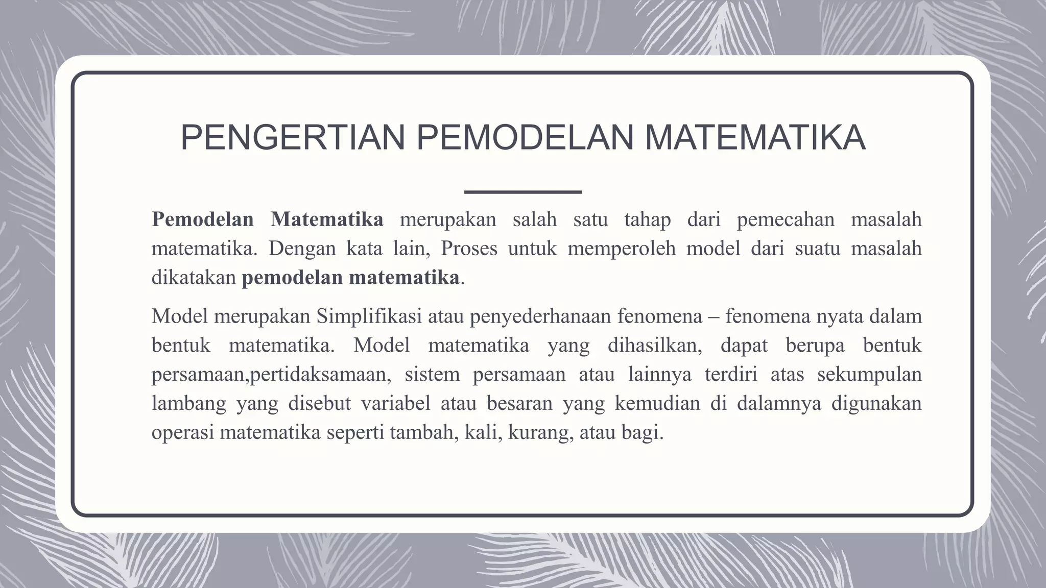 Pemodelan Matematika | PPTX