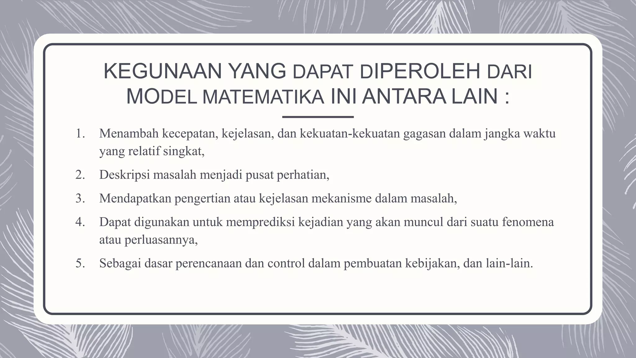 Pemodelan Matematika | PPTX