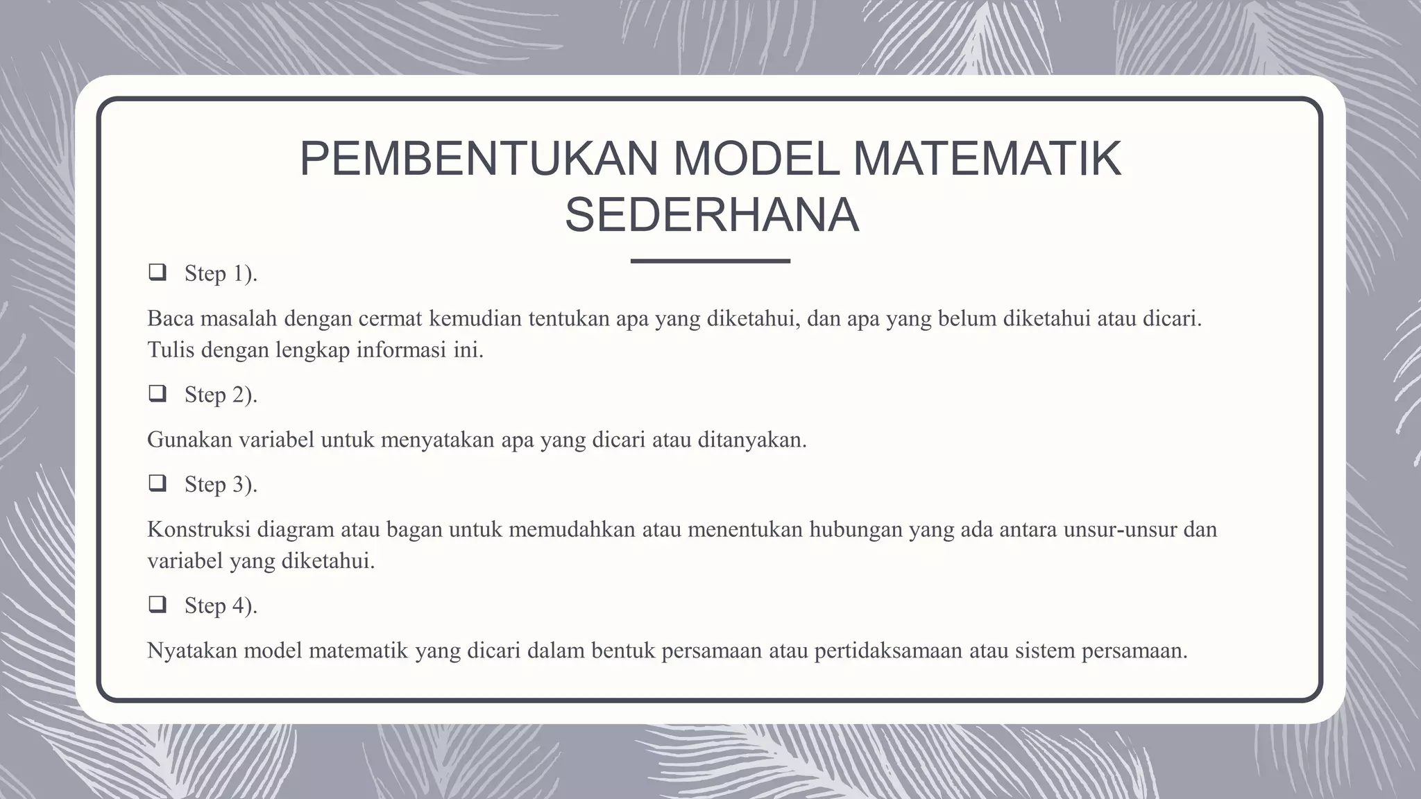 Pemodelan Matematika | PPTX