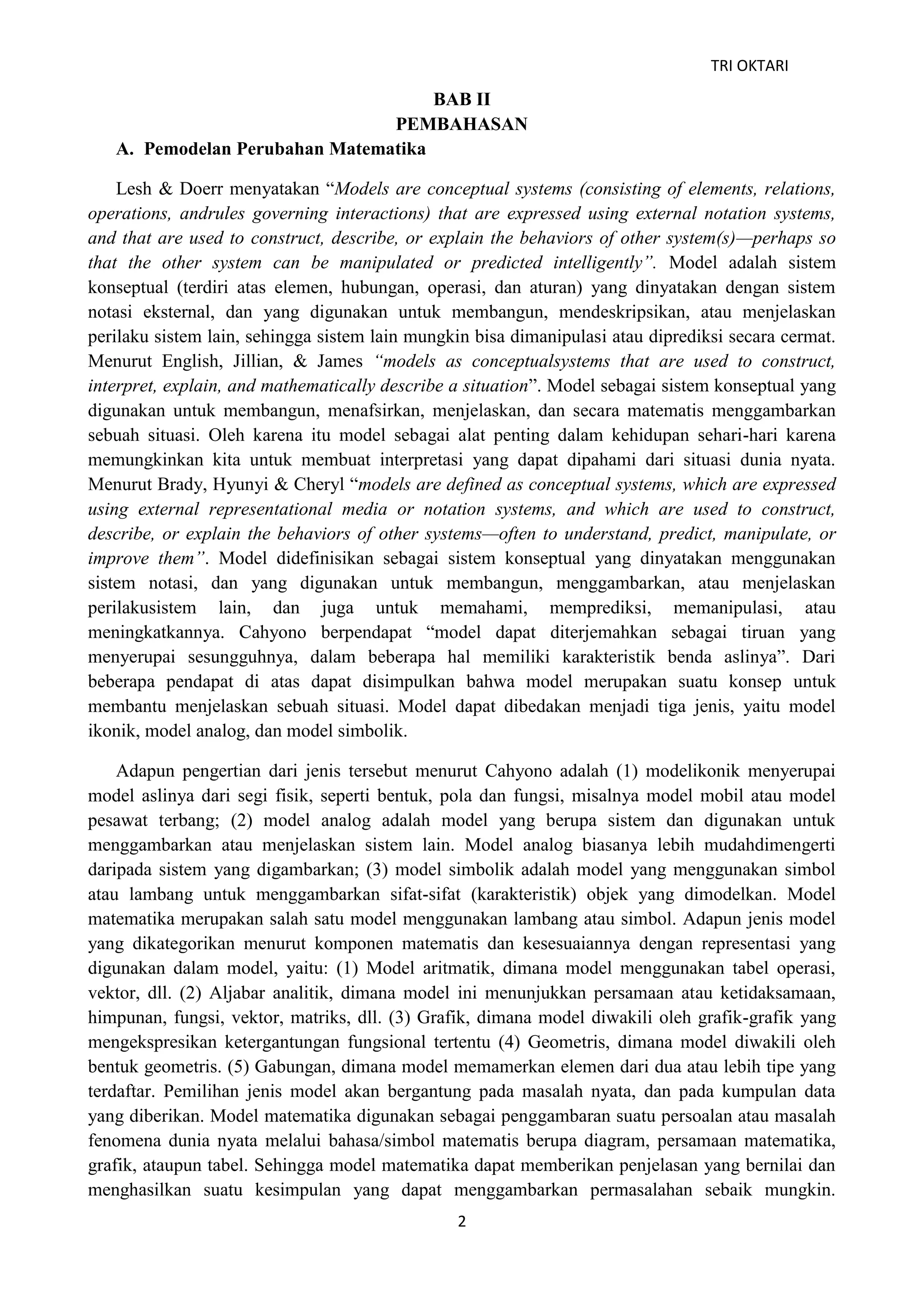 makalah Pemodelan Perubahan Matematika.docx