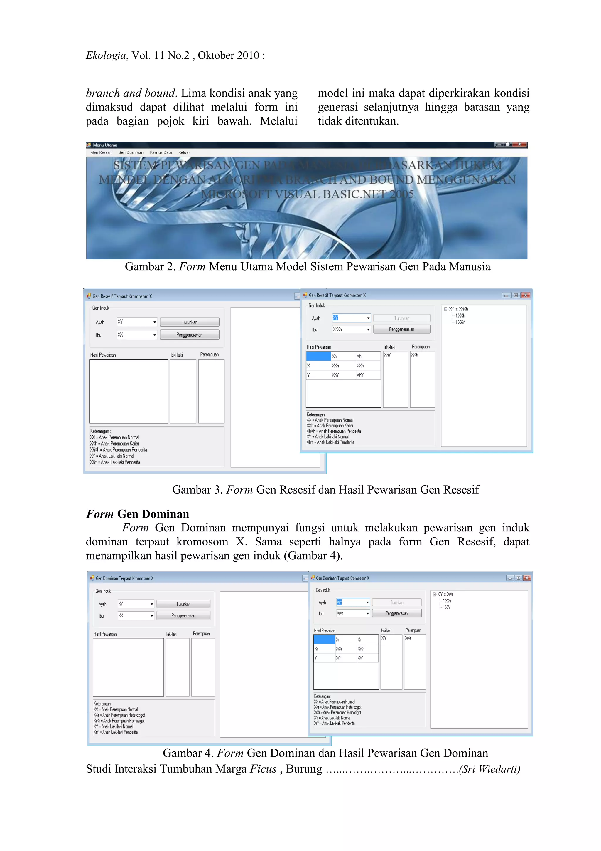 Pemodelan sistem pewarisan gen manusia berdasarkan hukum | PDF
