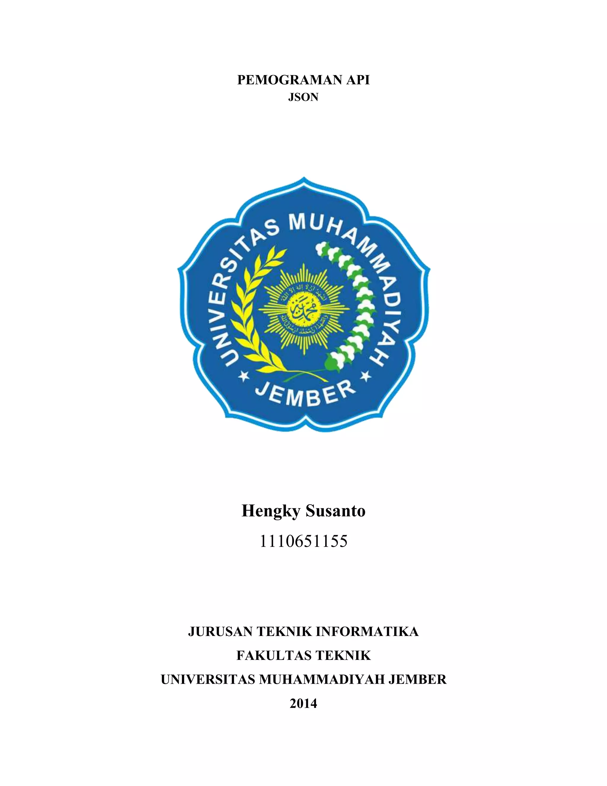 Pemograman api json | DOCX