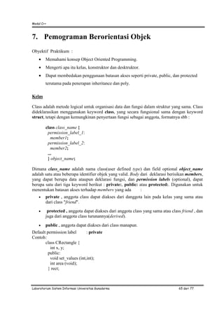 Pemograman berorientasi objek | PDF