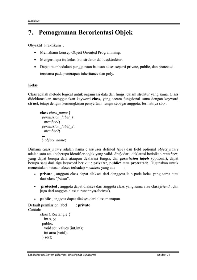 Pemograman berorientasi objek | PDF