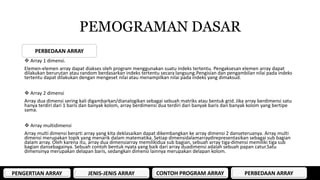 Pemograman dasar array | PPT